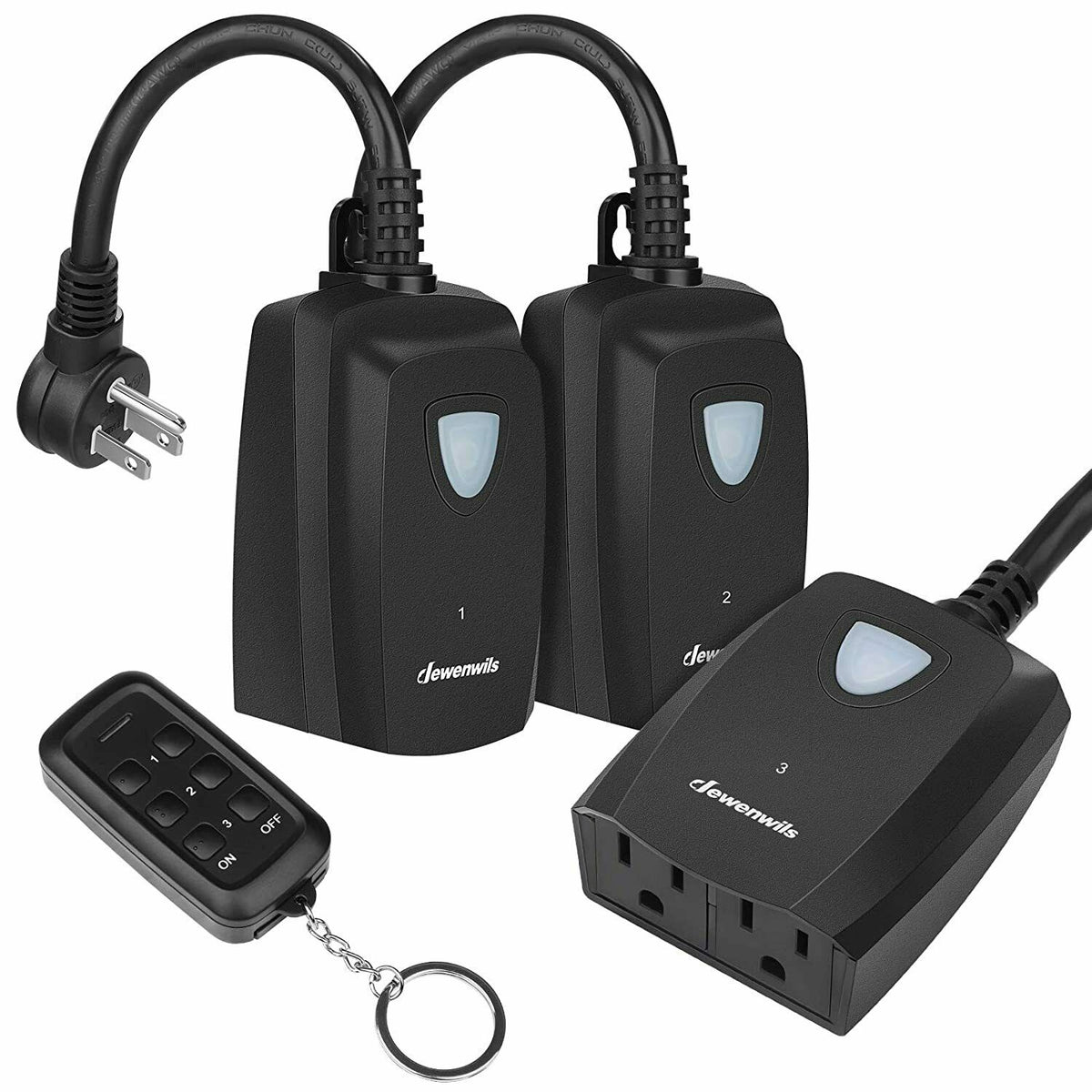 3 PC Wireless Power Outlet Switch Receiver and Remote Control - Nova S ...